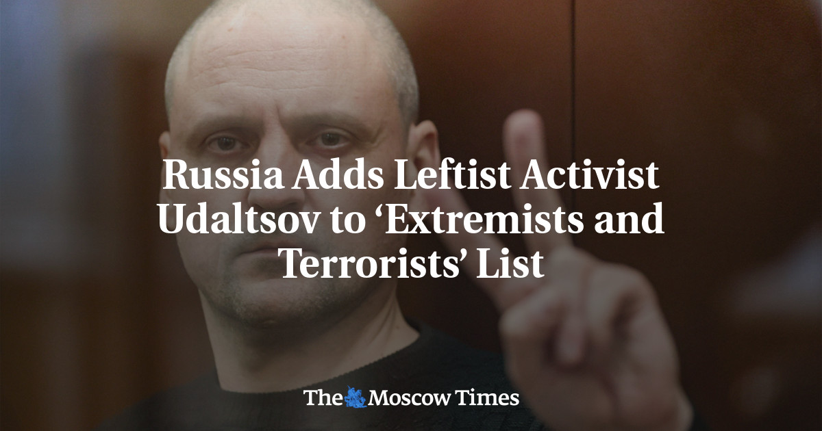 Russia Adds Leftist Activist Udaltsov to ‘Extremists and Terrorists’ List - The Moscow Times