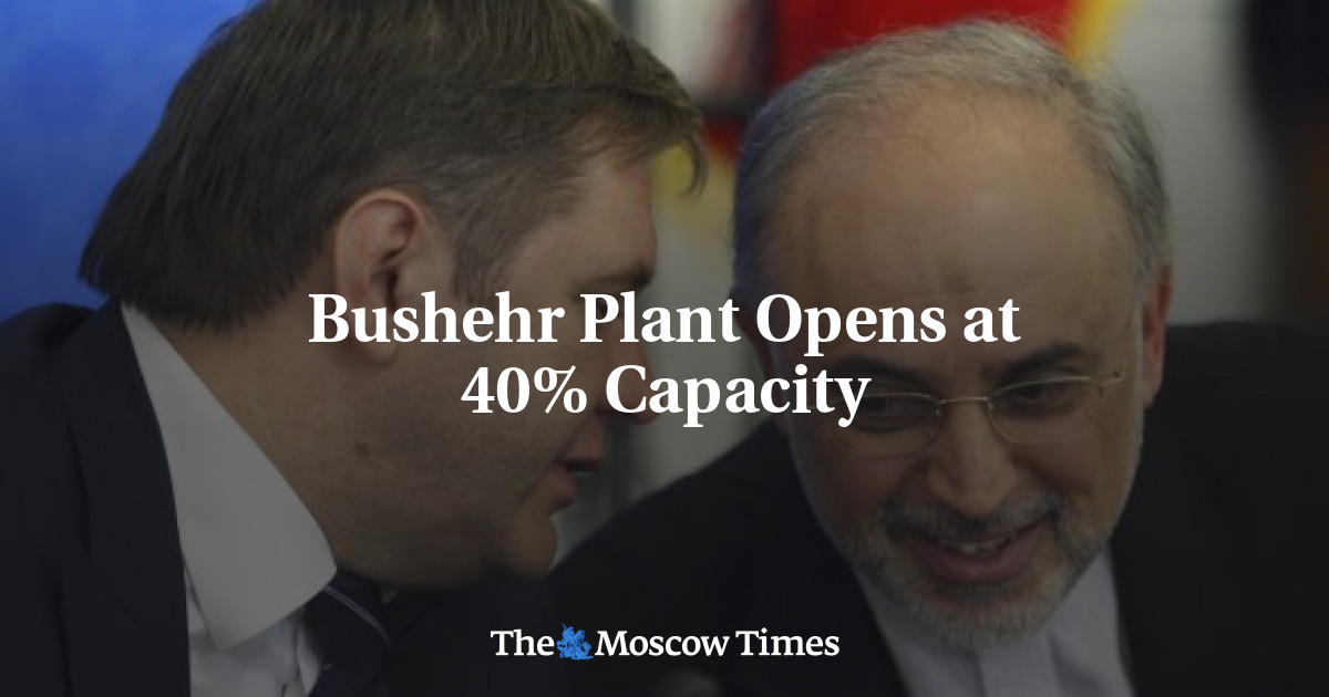 Bushehr Plant Opens at 40% Capacity