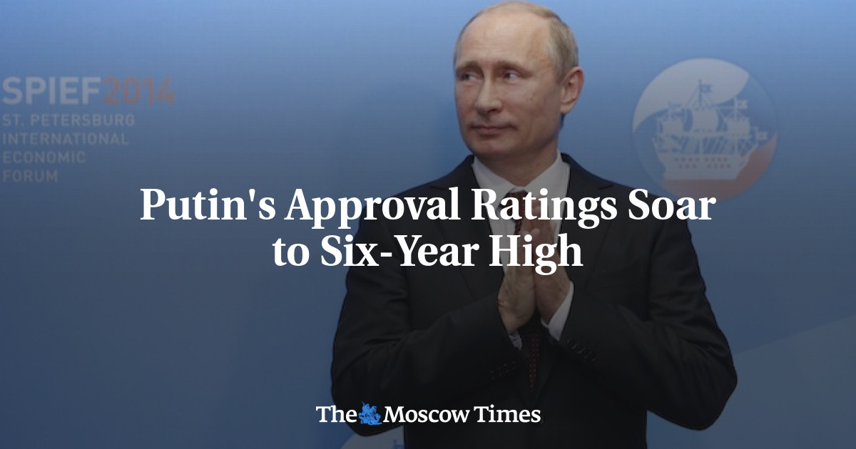 Putin's Approval Ratings Soar to Six-Year High