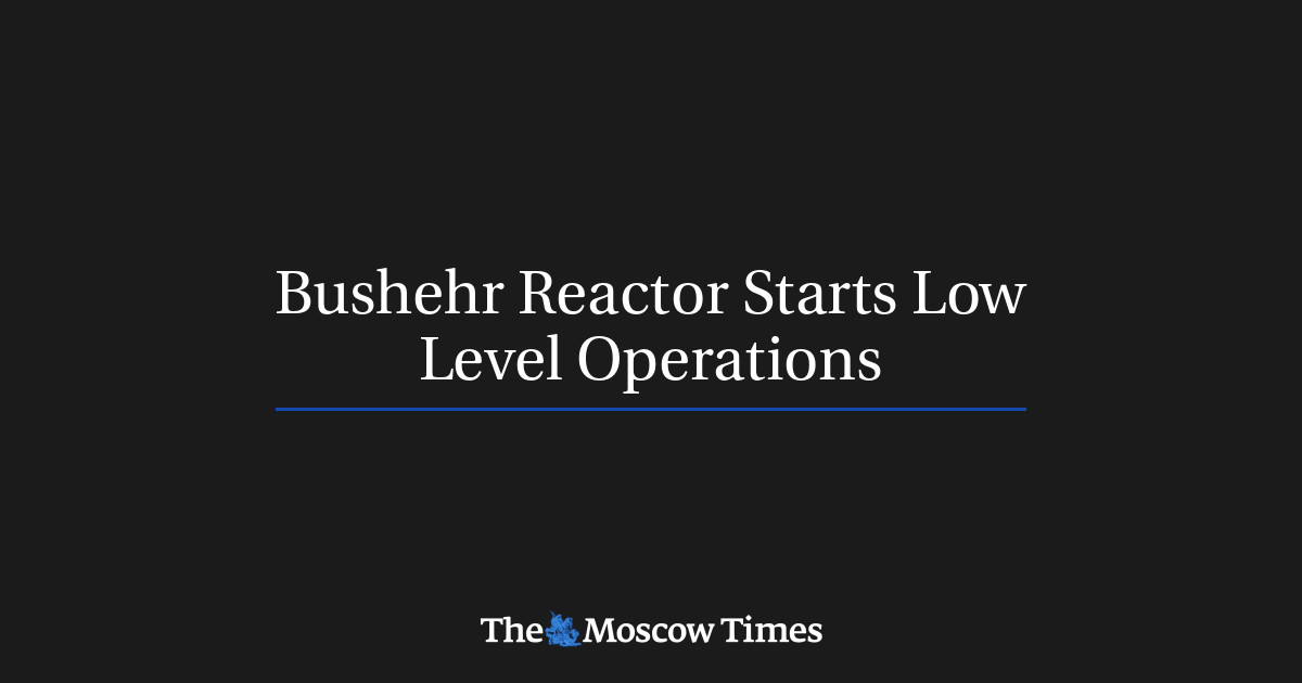 Bushehr Reactor Starts Low Level Operations