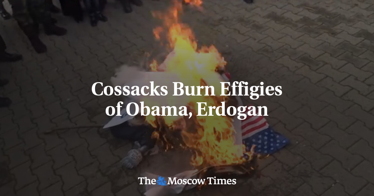 Cossacks Burn Effigies of Obama, Erdogan