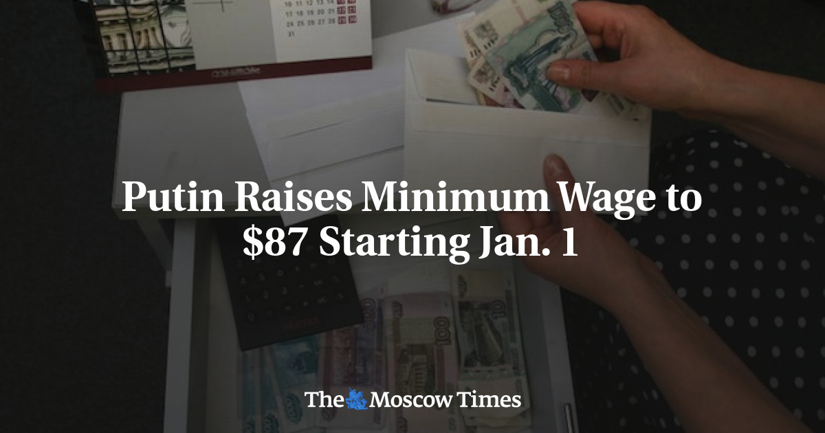 Putin Raises Minimum Wage to $87 Starting Jan. 1