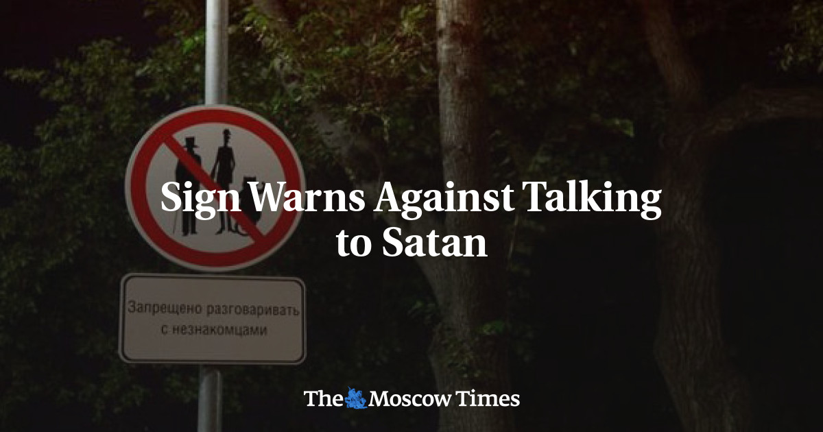 Sign Warns Against Talking to Satan