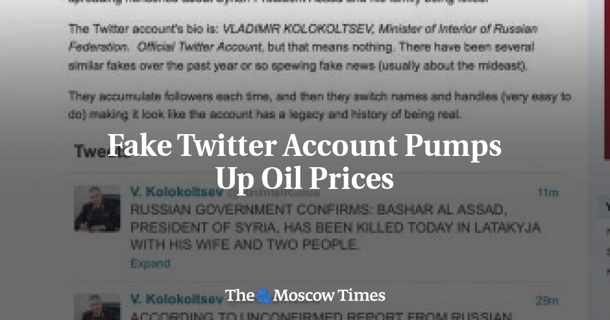 Fake Twitter Account Pumps Up Oil Prices