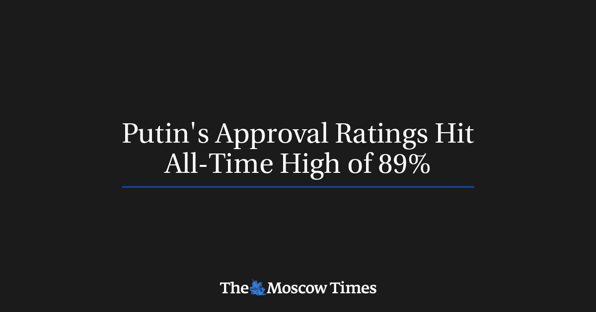 Putin's Approval Ratings Hit All-Time High of 89%