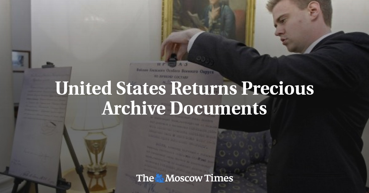 United States Returns Precious Archive Documents