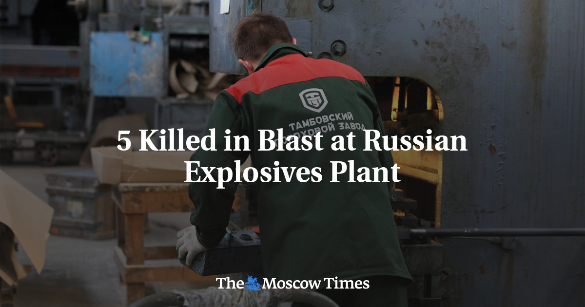 5 Killed in Blast at Russian Explosives Plant - The Moscow Times