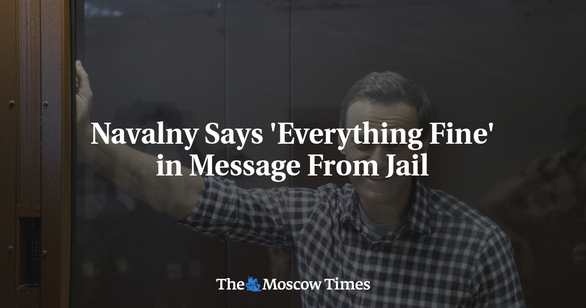 Navalny Says 'Everything Fine' in Message From Jail - The Moscow Times
