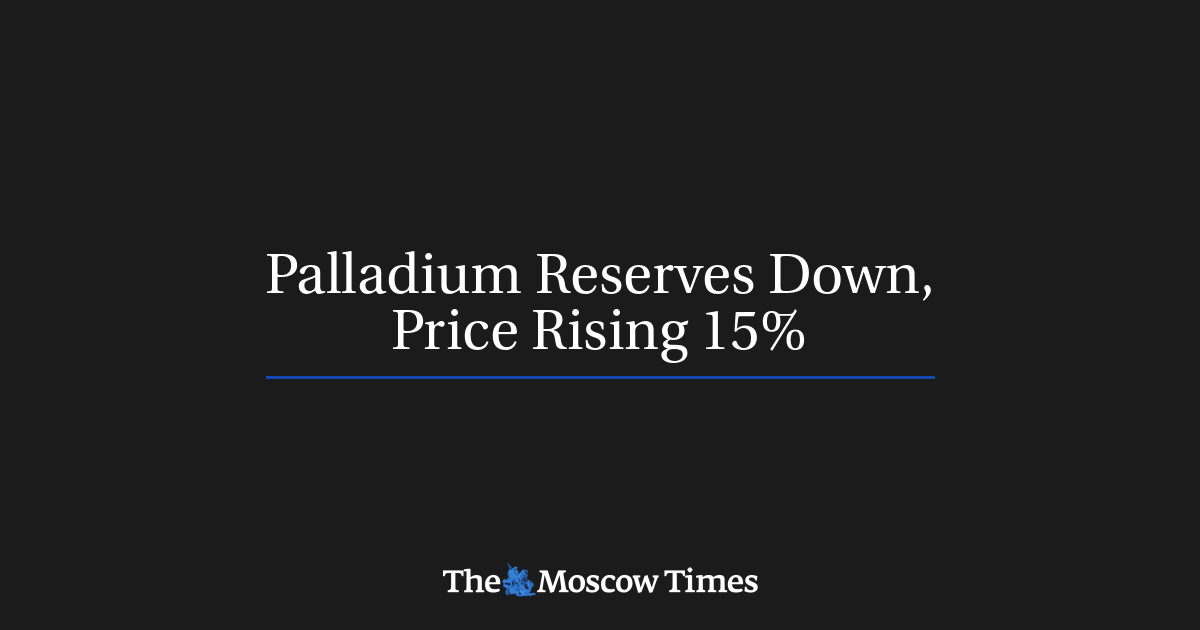 Palladium Reserves Down, Price Rising 15%