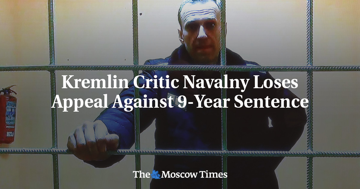 Kremlin Critic Navalny Loses Appeal Against 9 Year Sentence The