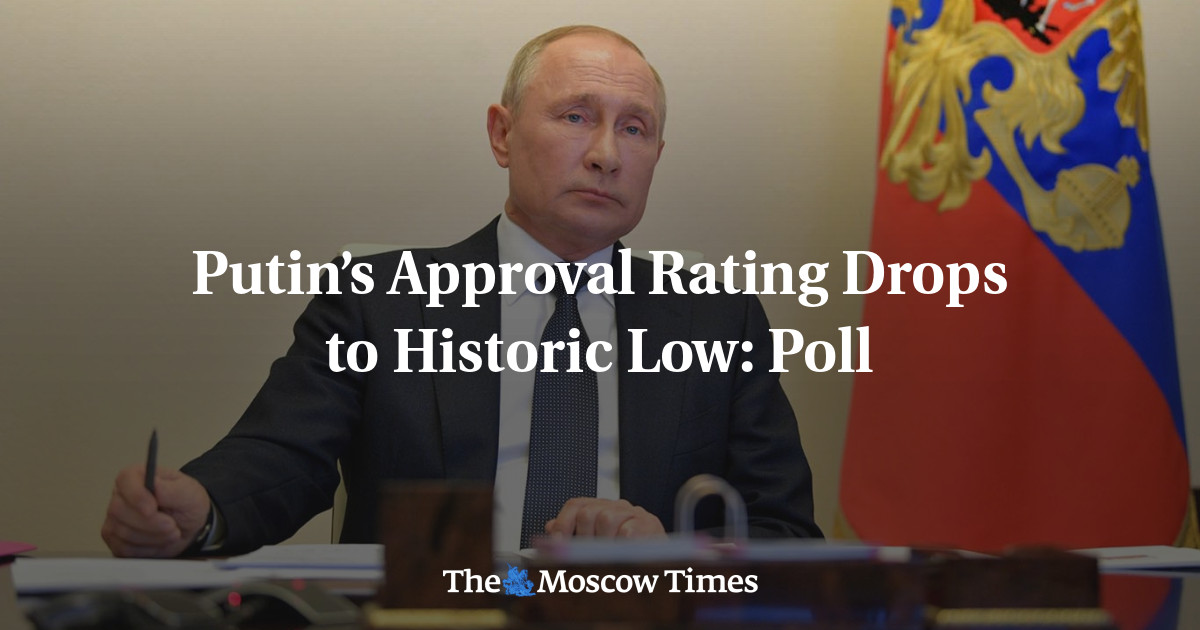 Putins Approval Rating Drops To Historic Low Poll The Moscow Times