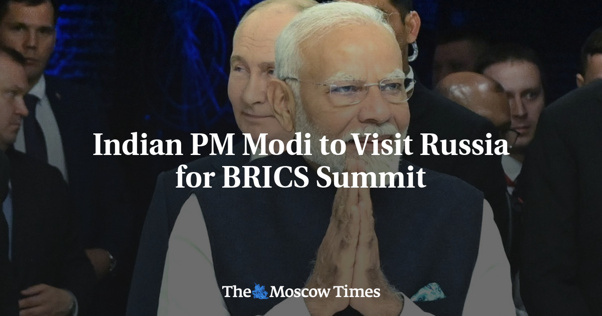 Indian PM Modi to Visit Russia for BRICS Summit - The Moscow Times
