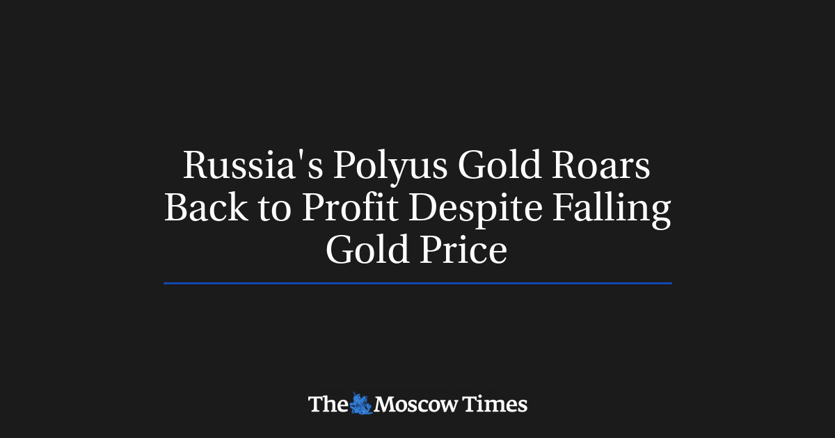 Russia's Polyus Gold Roars Back to Profit Despite Falling Gold Price