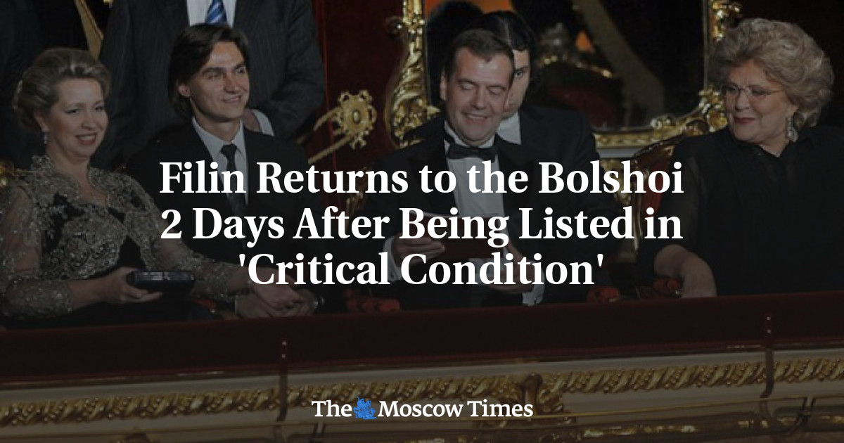 Filin Returns to the Bolshoi 2 Days After Being Listed in 'Critical ...