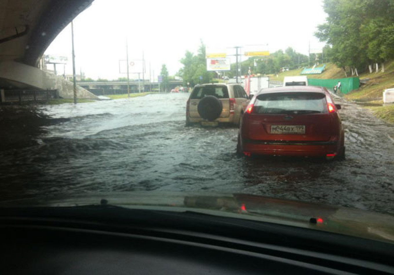 Central Moscow Streets Flooded After Thunderstorm