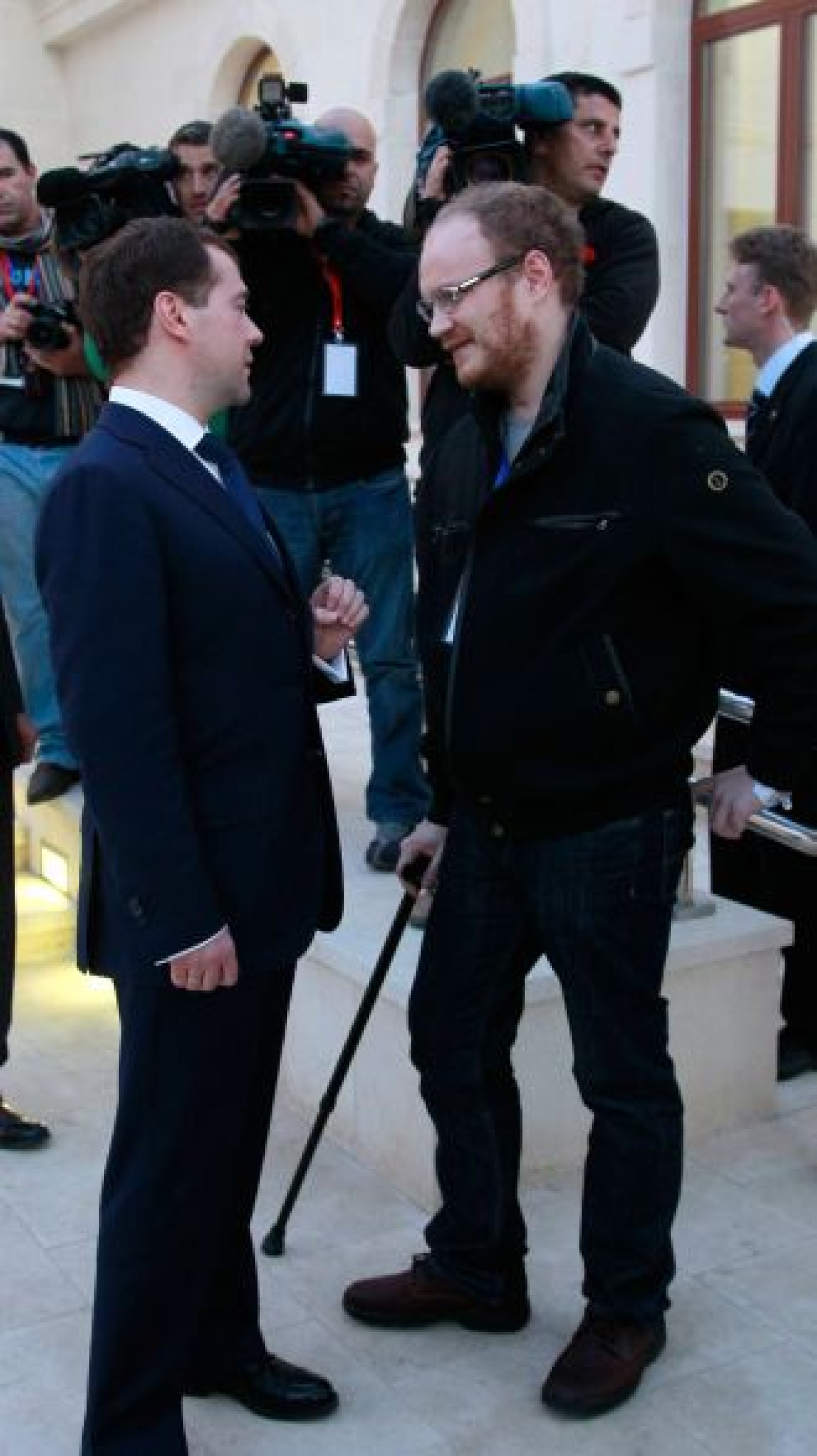 In Mideast, Medvedev Vows War and Peace
